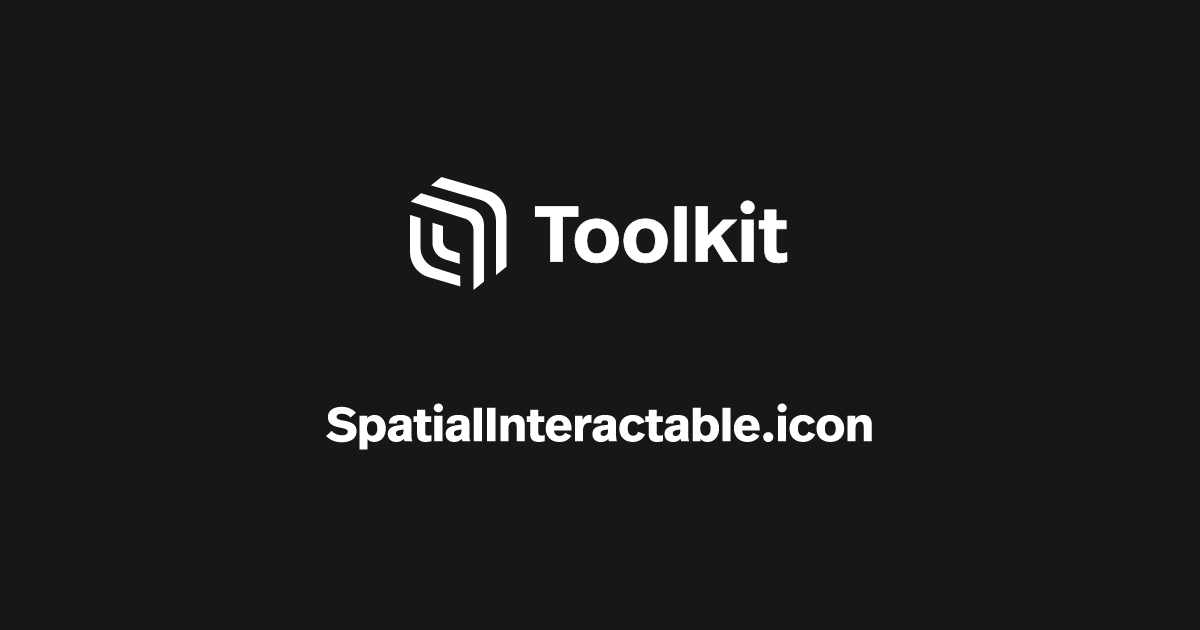 SpatialInteractable.icon | Spatial Creator Toolkit